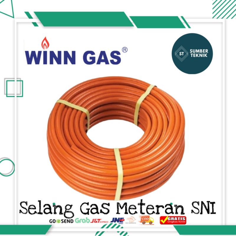 Jual Selang Gas Regulator Karet Kompor LPG Winn Gas SNI Orange Oren ...