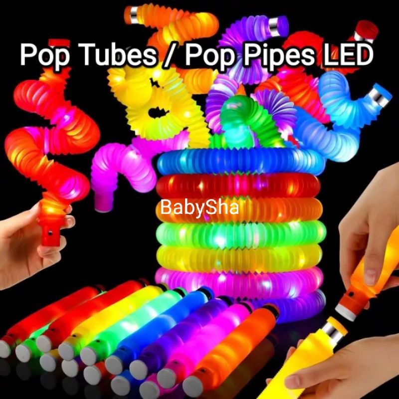 Jual Mainan Viral Light Up Pop Pipes Pop tubes Pop LED | Shopee Indonesia