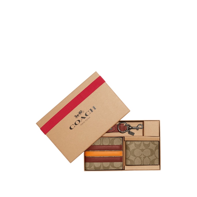 Jual COACH Boxed 3 In 1 Wallet Gift Set In Signature Canvas With ...