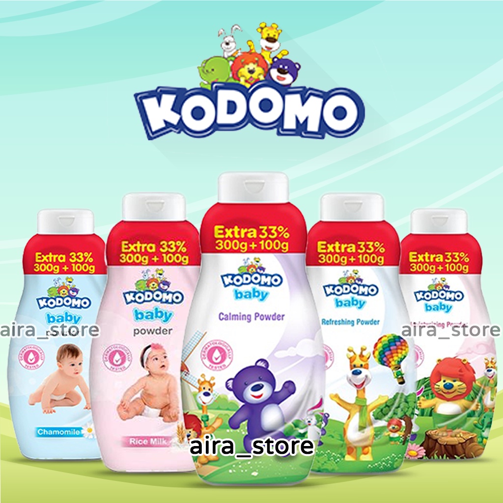 Jual Kodomo Baby Powder 300gram + 100gram Extra 33% | Shopee Indonesia