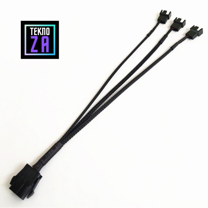 Jual Fan Hub / Splitter 6pin Female PCIe to 3x 4pin Fan Connector ...