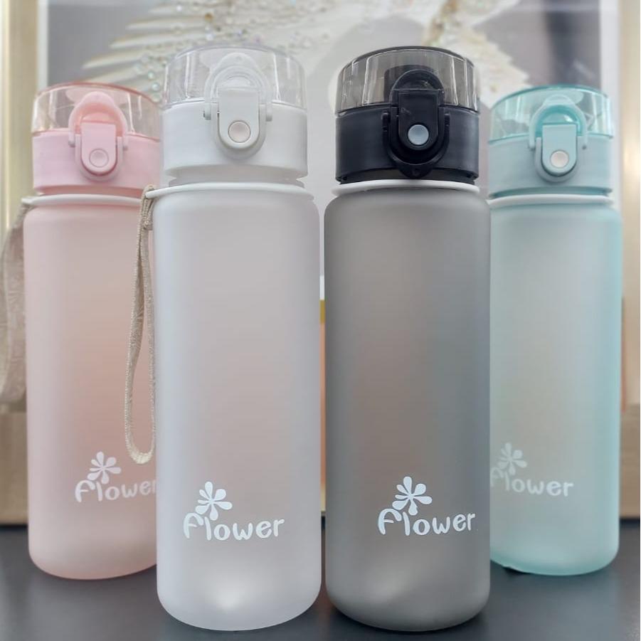 Jual Botol minum plastik tebal motif flower dengan tali anti tumpah ...