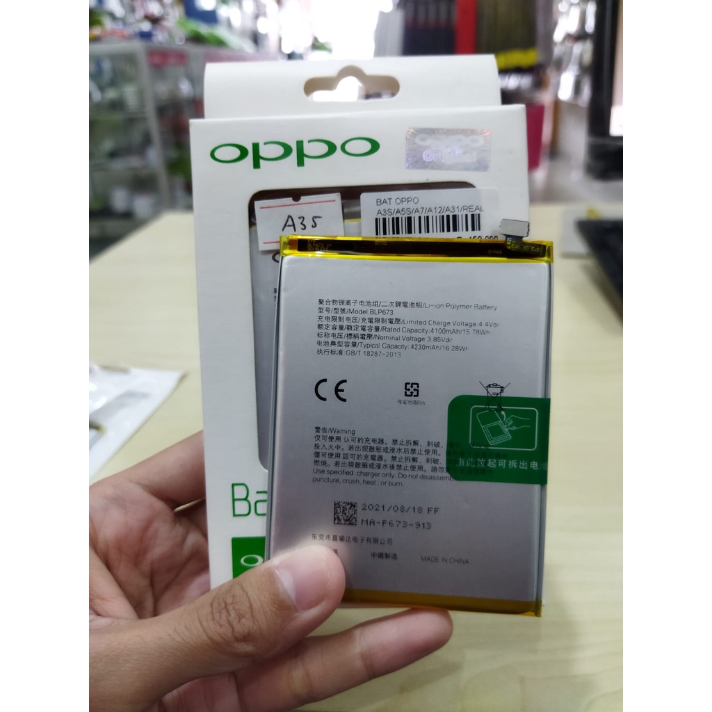Jual Baterai Oppo A3S, A12, A7, A5S, A31 BLP673 Original | Shopee Indonesia
