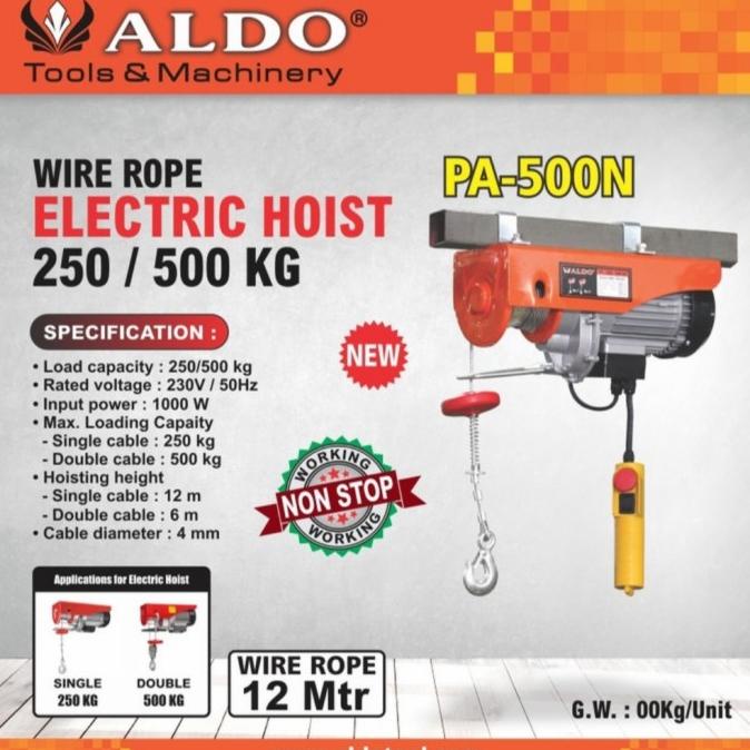 Jual Electric Hoist Mesin Katrol Listrik Kapasitas 250kg/500kg PA500N ...