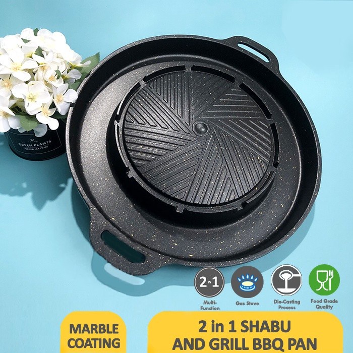 Jual Bulgogi Pan Panci Steamboat BBQ Grill Kompor 2in1 Panggangan BBQ ...