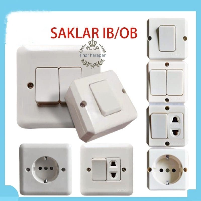 Jual Sakelar ON/OFF+Stop kontak Harga Super promo warna cream/Sakelar ...