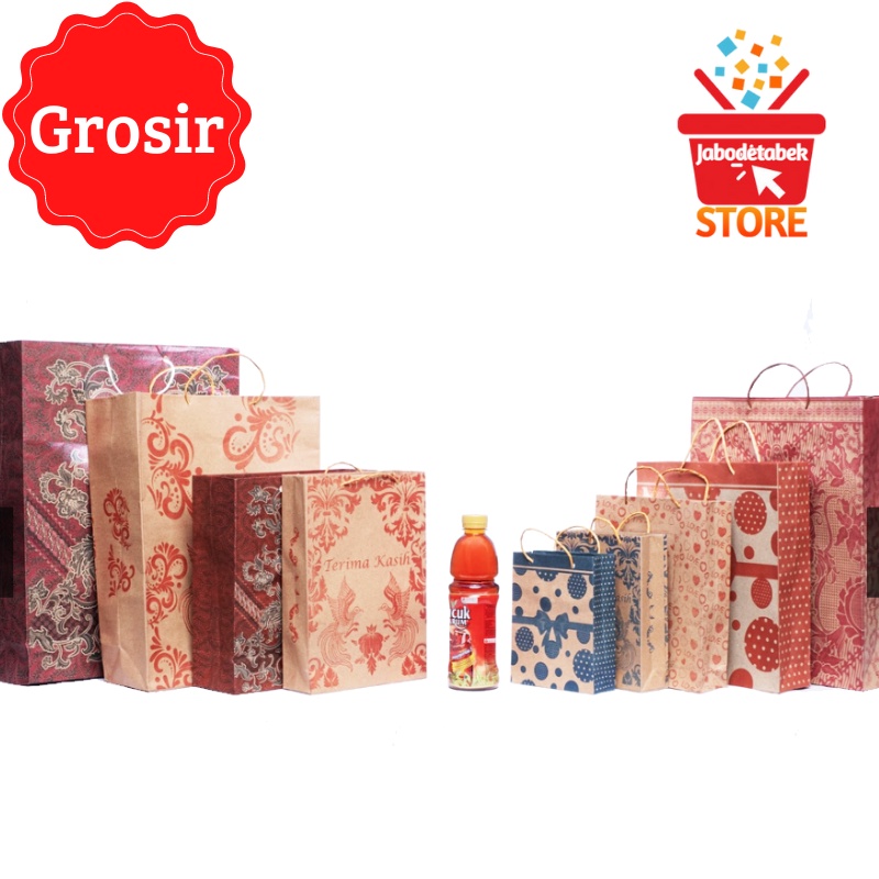 Jual {GROSIR} Paper Bag Motif Batik / Tas Kertas Souvenir Belanja ...