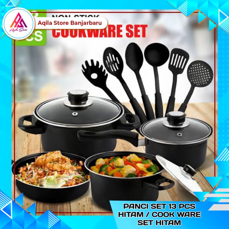 Jual Cookware Set 13pcs SQRS / Panci Set 3 Pcs SQRS Serbaguna Teflon ...