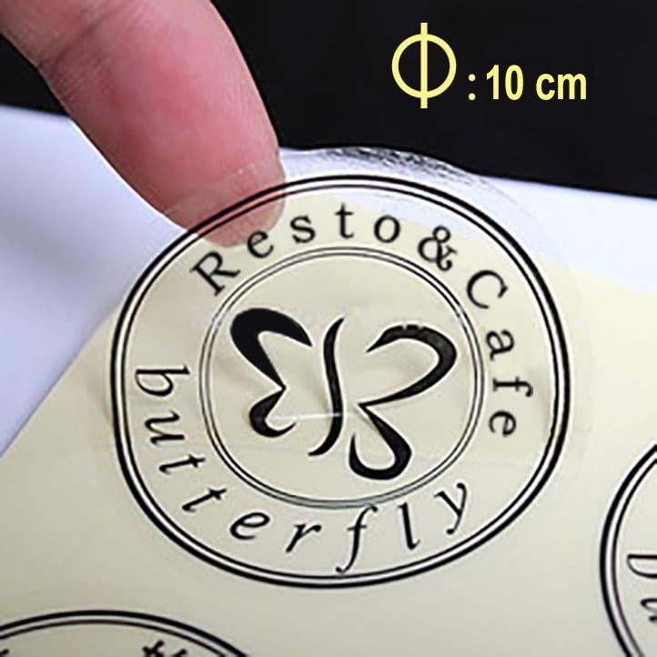 Jual Stiker Sticker Label Transparant Bening - Vinyl - D: 10 cm -(12 ...