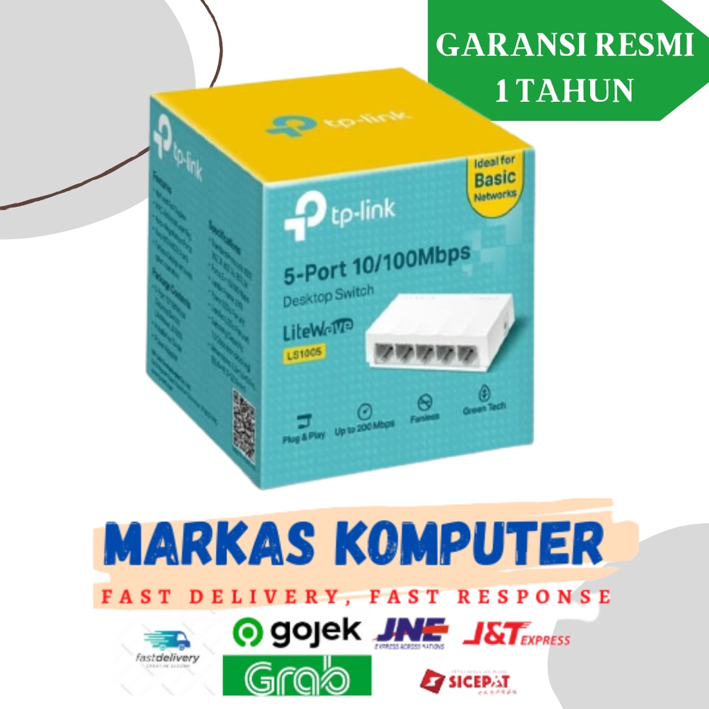 Jual TP-LINK LS1005 5-Port 10/100Mbps Desktop Network Switch Hub 5 Port ...