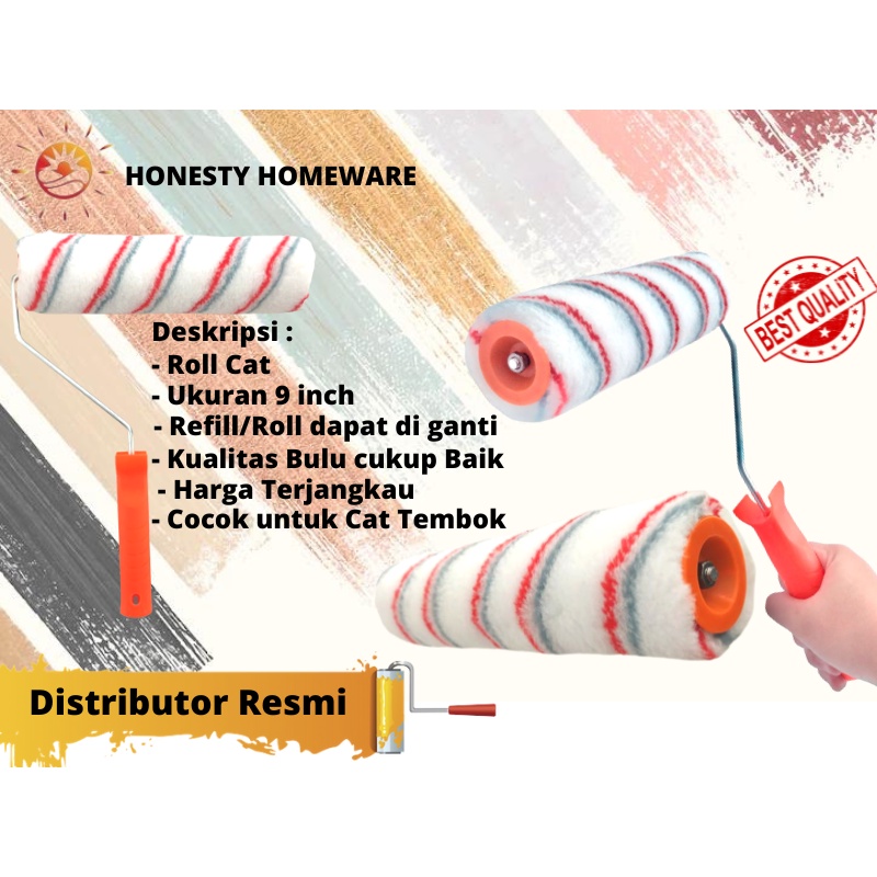 Jual Kuas Roll / Paint Roller / Kuas Rol Cat Tembok 9" Motif Garis ...