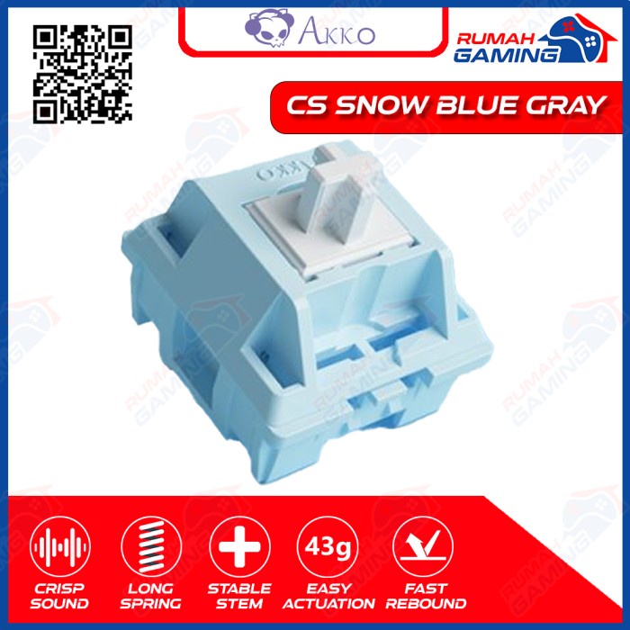 Jual SWITCH - AKKO CS SNOW BLUE GREY - 5 PIN - 43g - PCB MOUNT - LINEAR ...