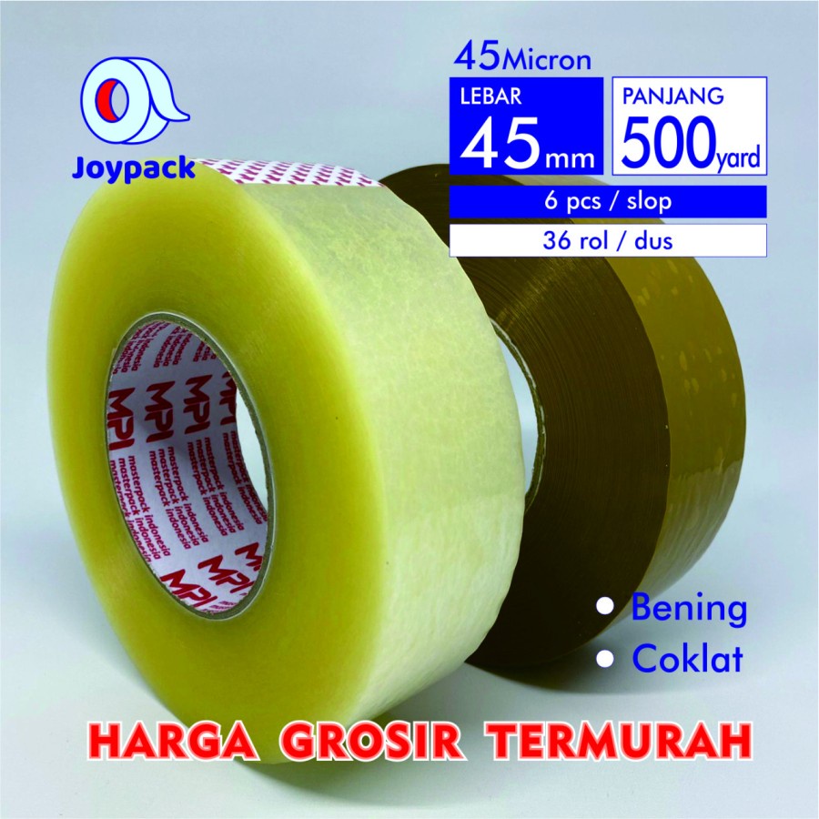 Jual Lakban Jumbo 2 Inch 45mm x 500Yard Bening Coklat | Shopee Indonesia