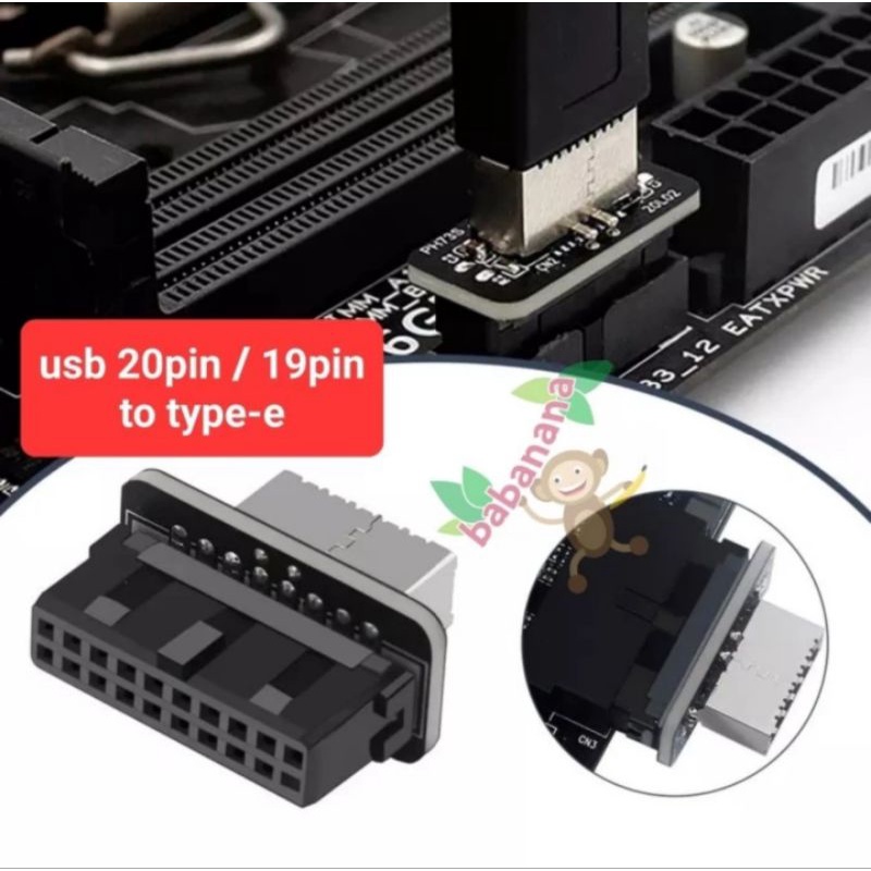 Jual Usb to 3.0 19pin to 3.1 type c adapter motherboard mobo internal 20pin type-e type-c 20 pin ...