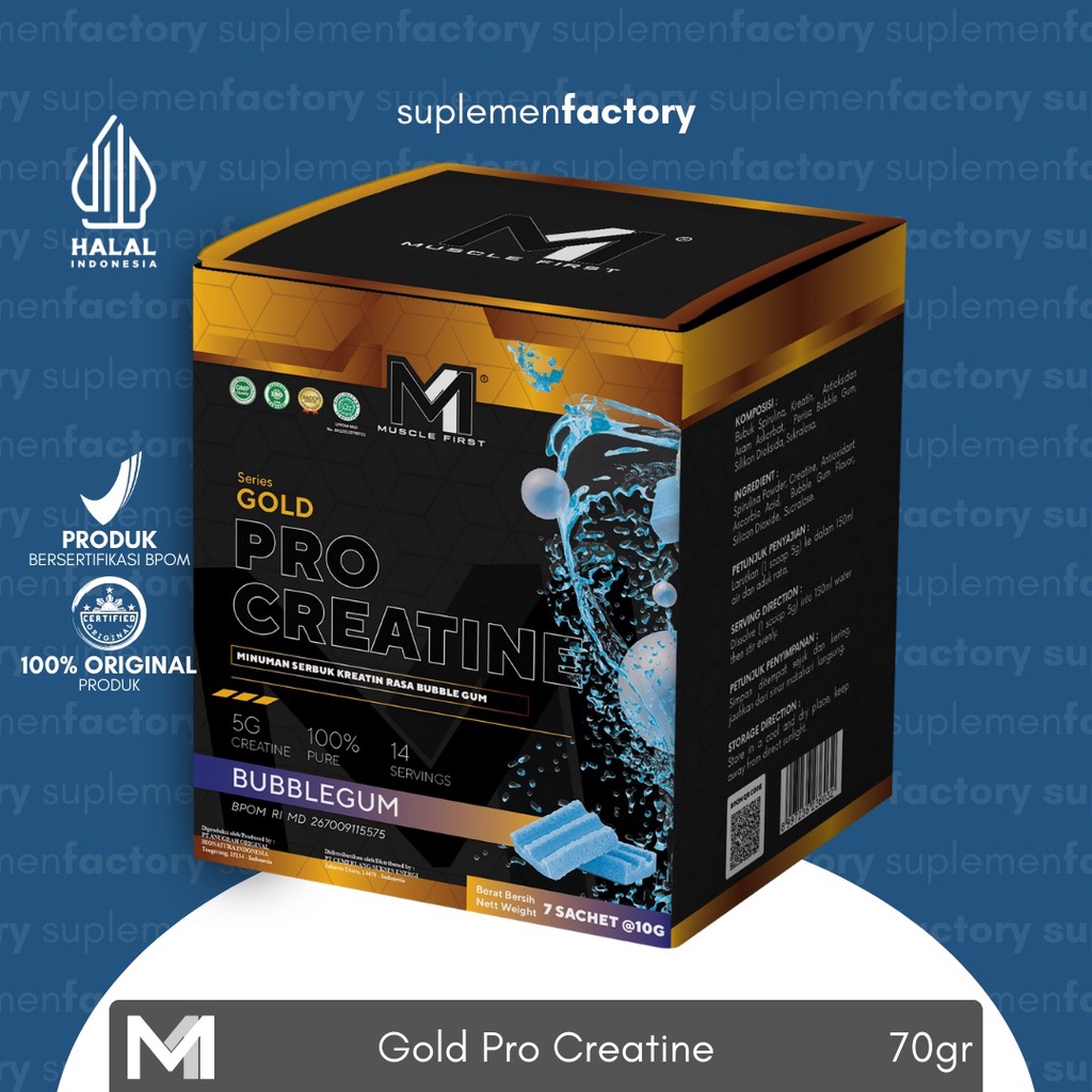 Jual M1 Pro Creatine 70 Gram 7 Sachet 14 Serving Muscle First | Shopee ...