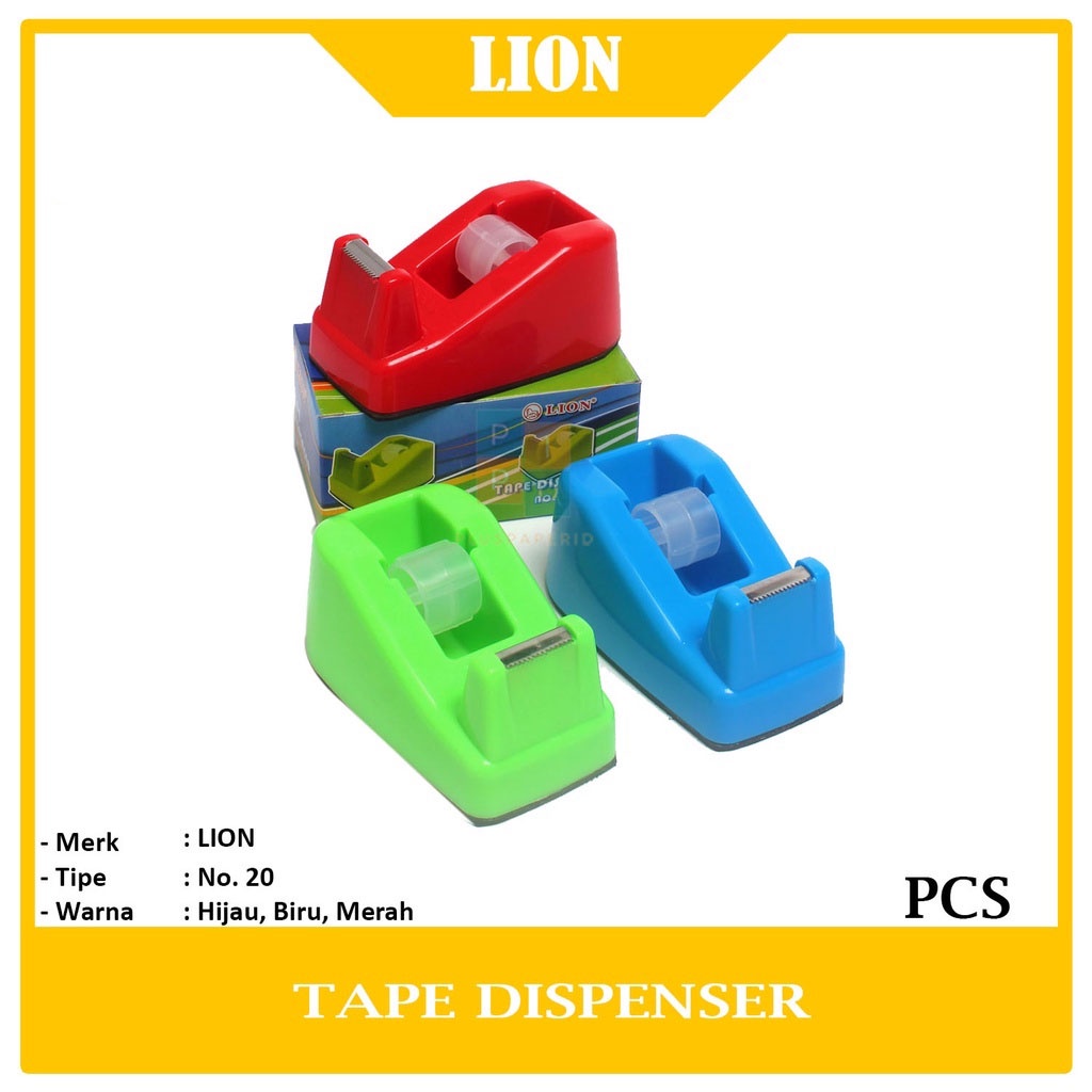 Jual LION - Tape Dispenser No: 20 Tempat Isolasi Kecil - Pcs | Shopee ...
