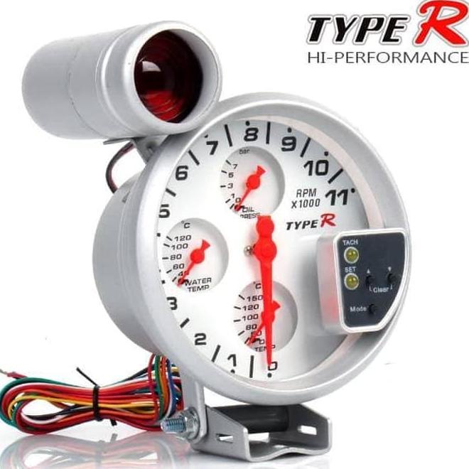 Jual Tachometer Type-R 5 Inch / Takometer Type R 4 In 1 | Shopee Indonesia