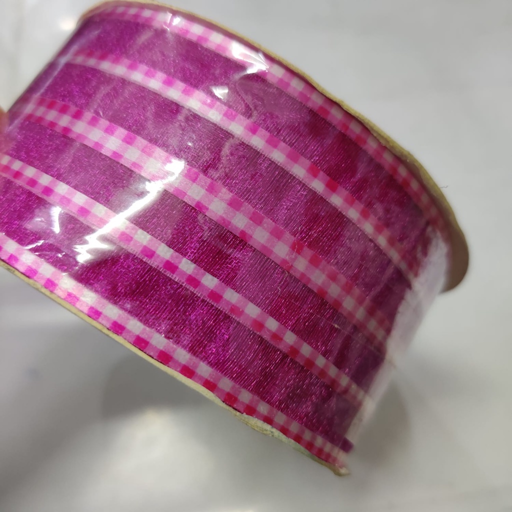 Jual Pita Organdi + Kertas 5 cm Motif 5 GARIS Pita Hias Hampers Dekor ...