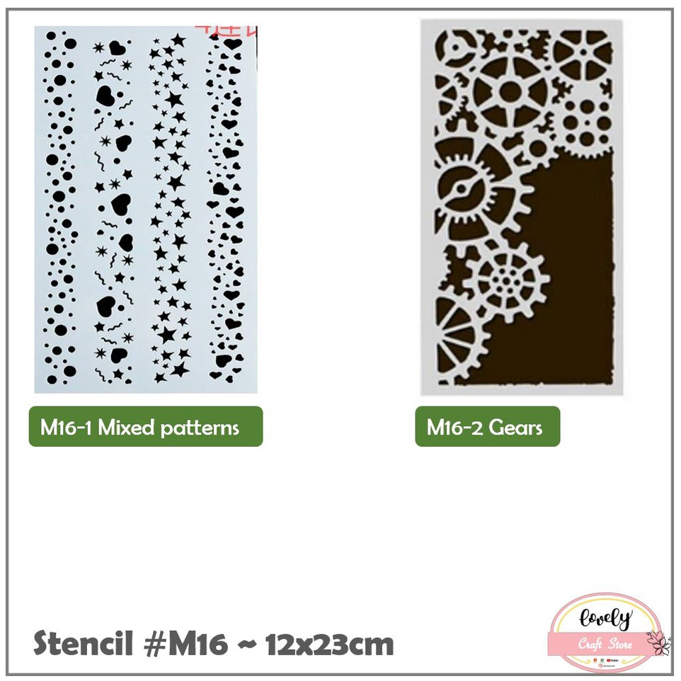 Jual LovelyCraftStore | plastic stencil m16 ~ cetakan stensil lukis ...