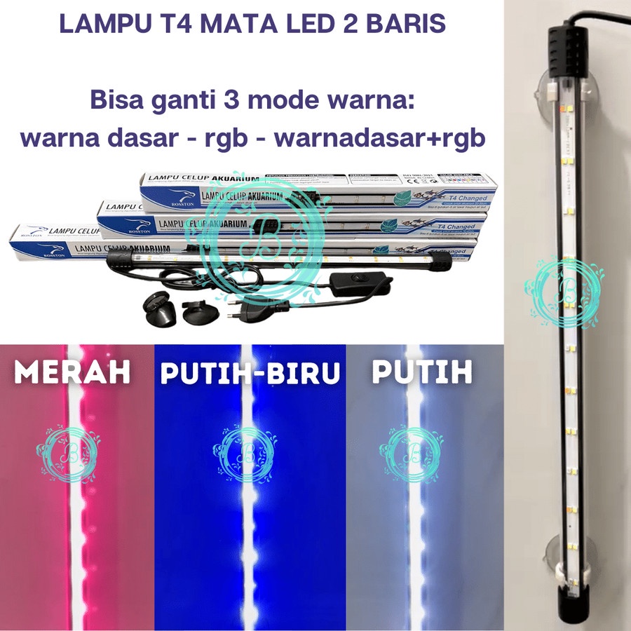 Jual LED Rosston T4 100 Changed DBL 3 Mode 3x Ganti Warna Lampu Celup Aquarium Aquascape T4100 ...