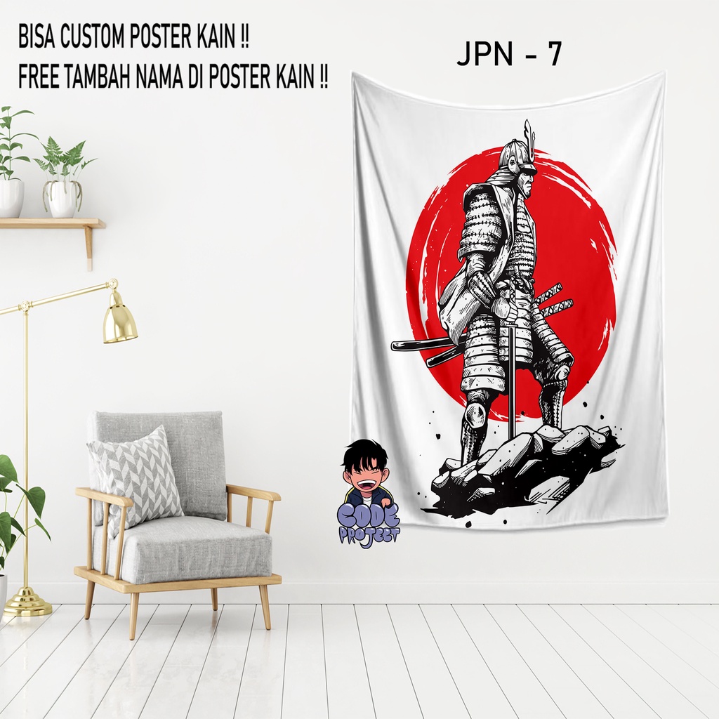 Jual POSTER KAIN TEMA JEPANG - samurai jepang - geisha jepang - hiasan ...