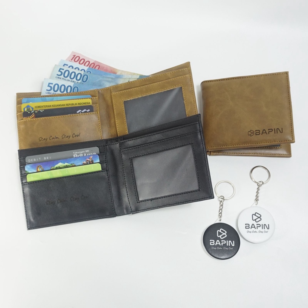 Jual Dompet Pria Wanita Panjang Pendek Lipat Koin Kartu Warna Hitam ...