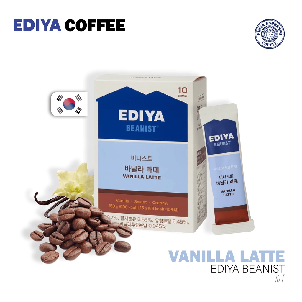Jual EDIYA BEANIST Vanilla Latte 1Box 10T - Kopi Kemasan Sachet Korea ...