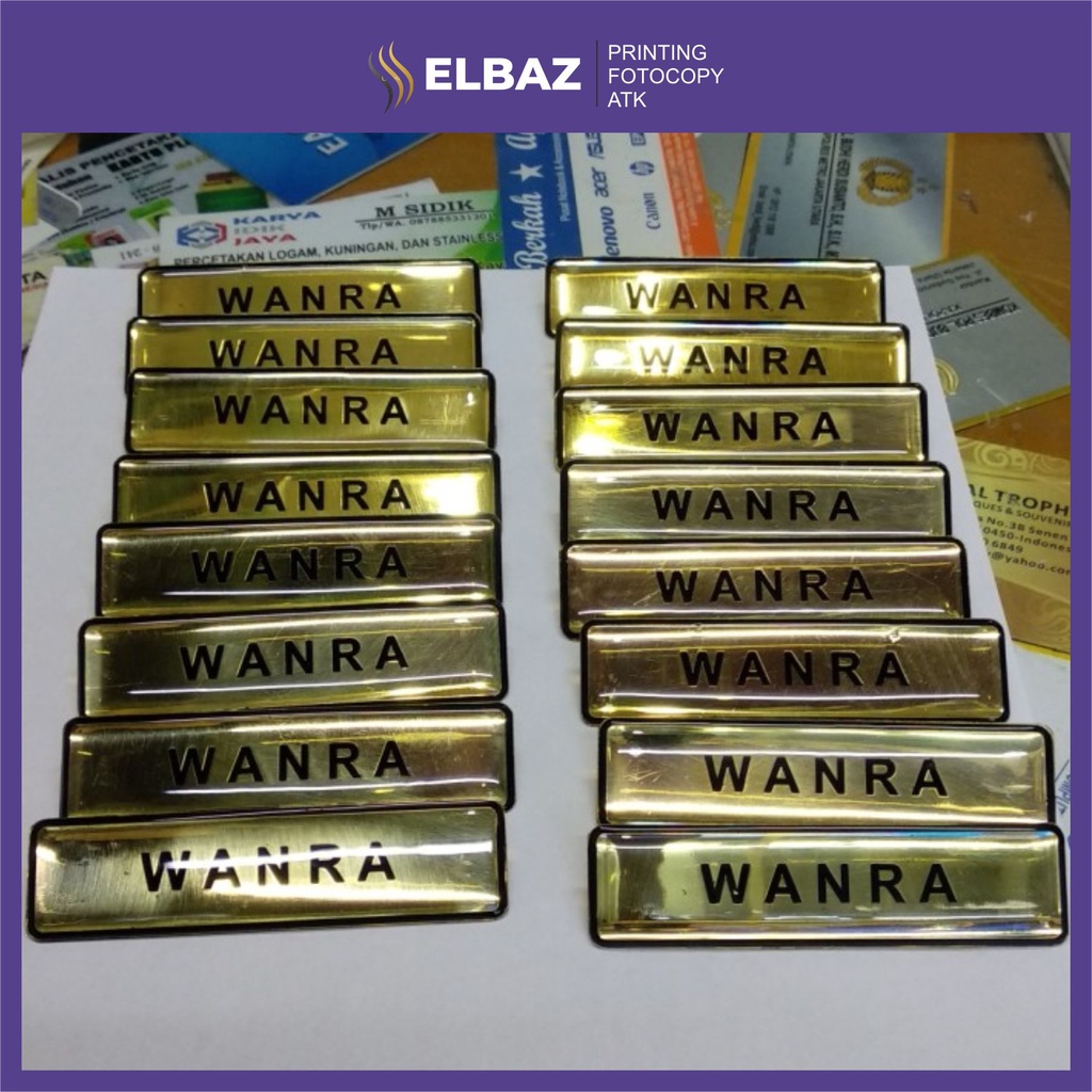 Jual name tag nama dada kuningan murah | Shopee Indonesia