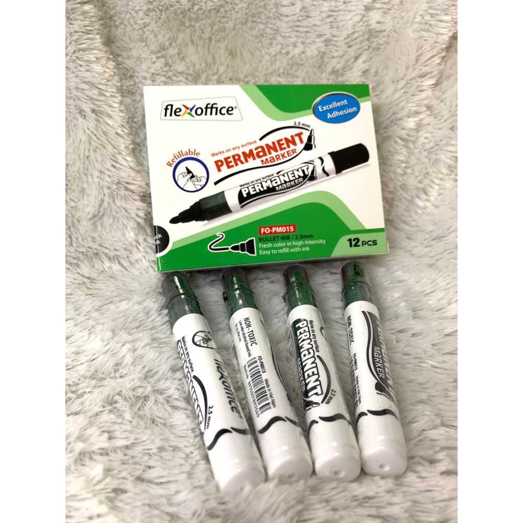 Jual Spidol Permanent Flexoffice Refillable - Hitam | Shopee Indonesia