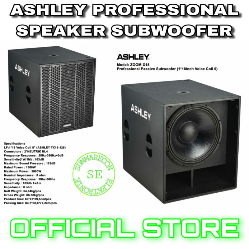 Jual speaker subwoofer pasif 18 inch ashley zoom x18 subwoofer 18 inch ...