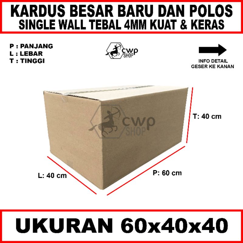 Jual Kardus Box Karton Besar Uk60x40x40 | Shopee Indonesia