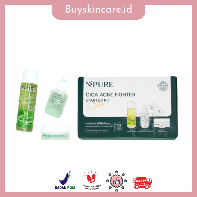 Jual NPURE - Cica Acne Fighter Starter Kit | Shopee Indonesia
