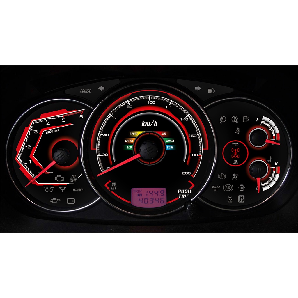 Jual Custom Speedometer Pajero GT Speed Series Red | Shopee Indonesia