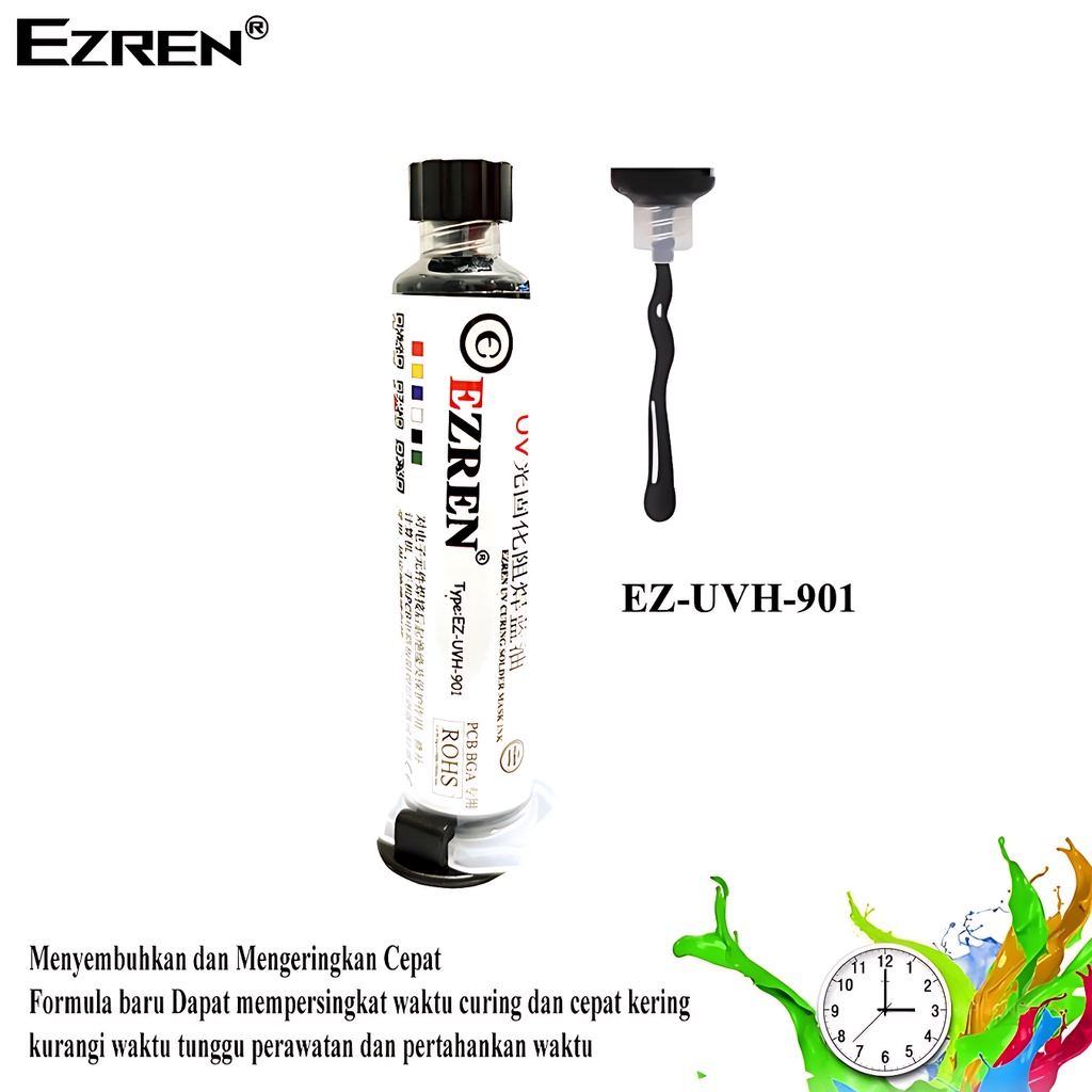 Jual Ezren EZ-0492 Cat PCB Pasta Pelapis UV Curable Solder Mask UVH ...