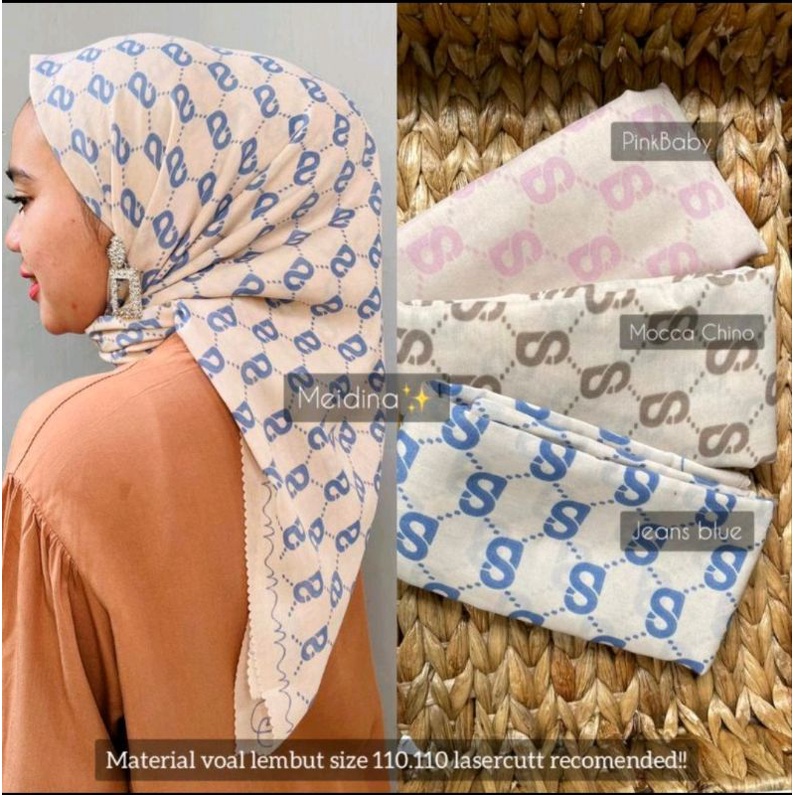 Jual Hijab Deenay Motif Viral Lasercut Premium Jilbab Segiempat ...