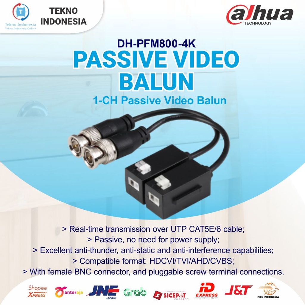 Jual DAHUA PFM800-4K Passive Video Balun 4K HDCVI 1CH Original BNC CCTV ...
