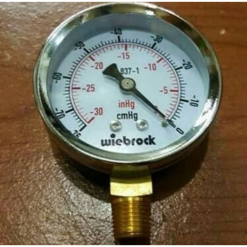Jual vacuum gauge pressure gauge vacuum 4" 0-76 CMHG body besi | Shopee ...