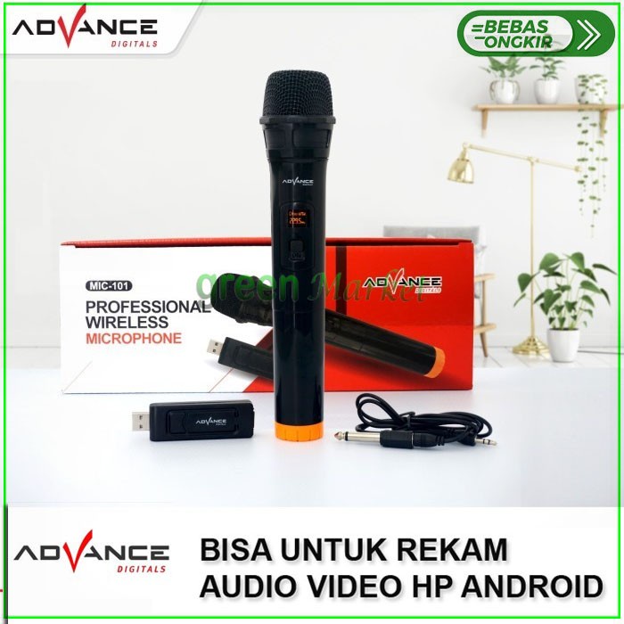 Jual MIC ADVANCE WIRELESS MIC-101 MIK/MIX KARAOKE bisa untuk rekam di ...