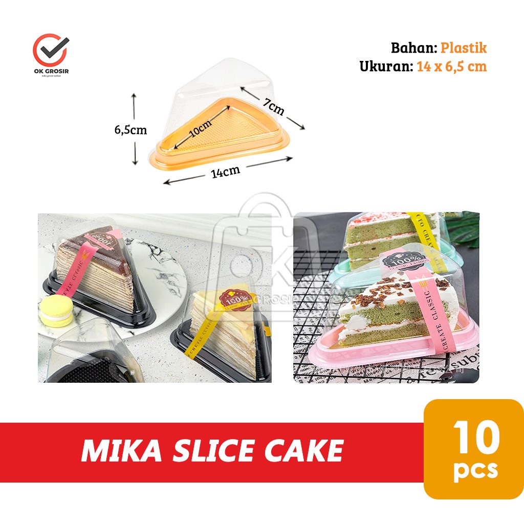 Jual Mika Kue Tart Slice Segitiga / Korean Mille Crepe Tray (1 pack isi ...
