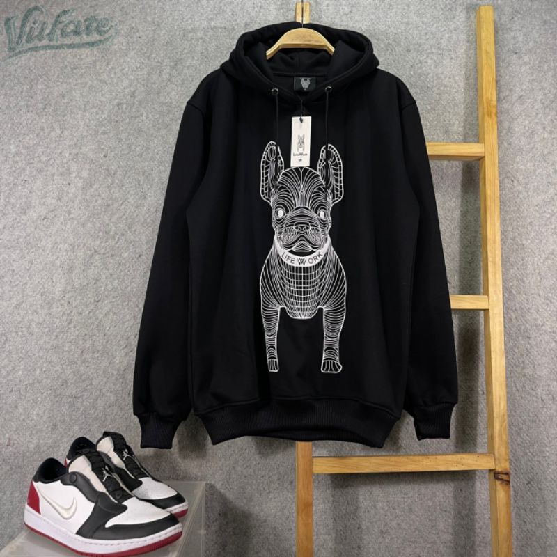 Jual HOODIE SWEATER LIFEWORK BIG RADOG HITAM FULLTAG | Shopee Indonesia