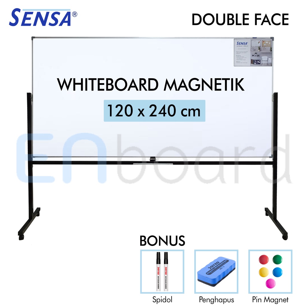 Jual Papan Tulis Whiteboard / White Board Standing Magnet Double Face ...