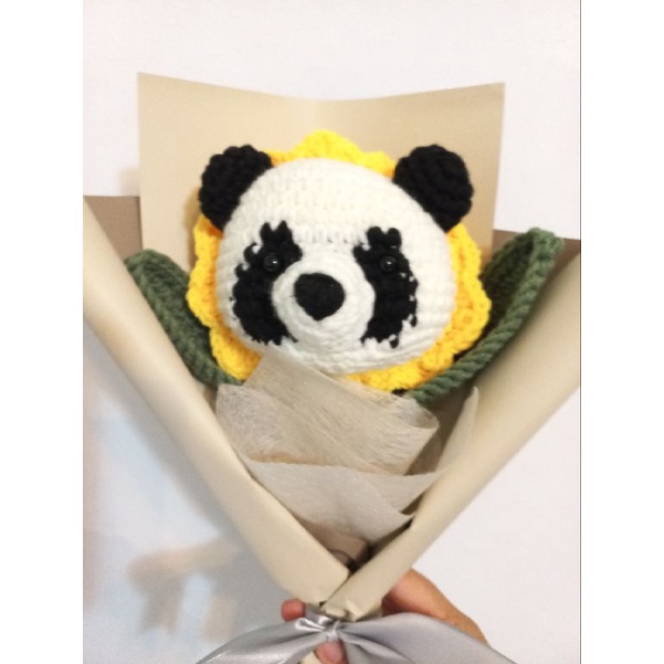 Jual Panda Crochet Bouquet | Buket Rajut Panda | Shopee Indonesia