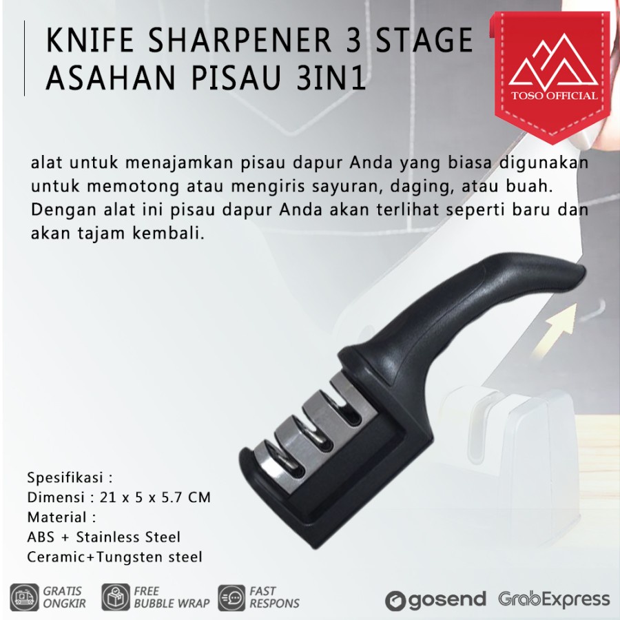 Jual ALAT PENGASAH PISAU 3IN1 STAGE KNIFE SHARPENER 3 STAGE ASAHAN PISAU | Shopee Indonesia