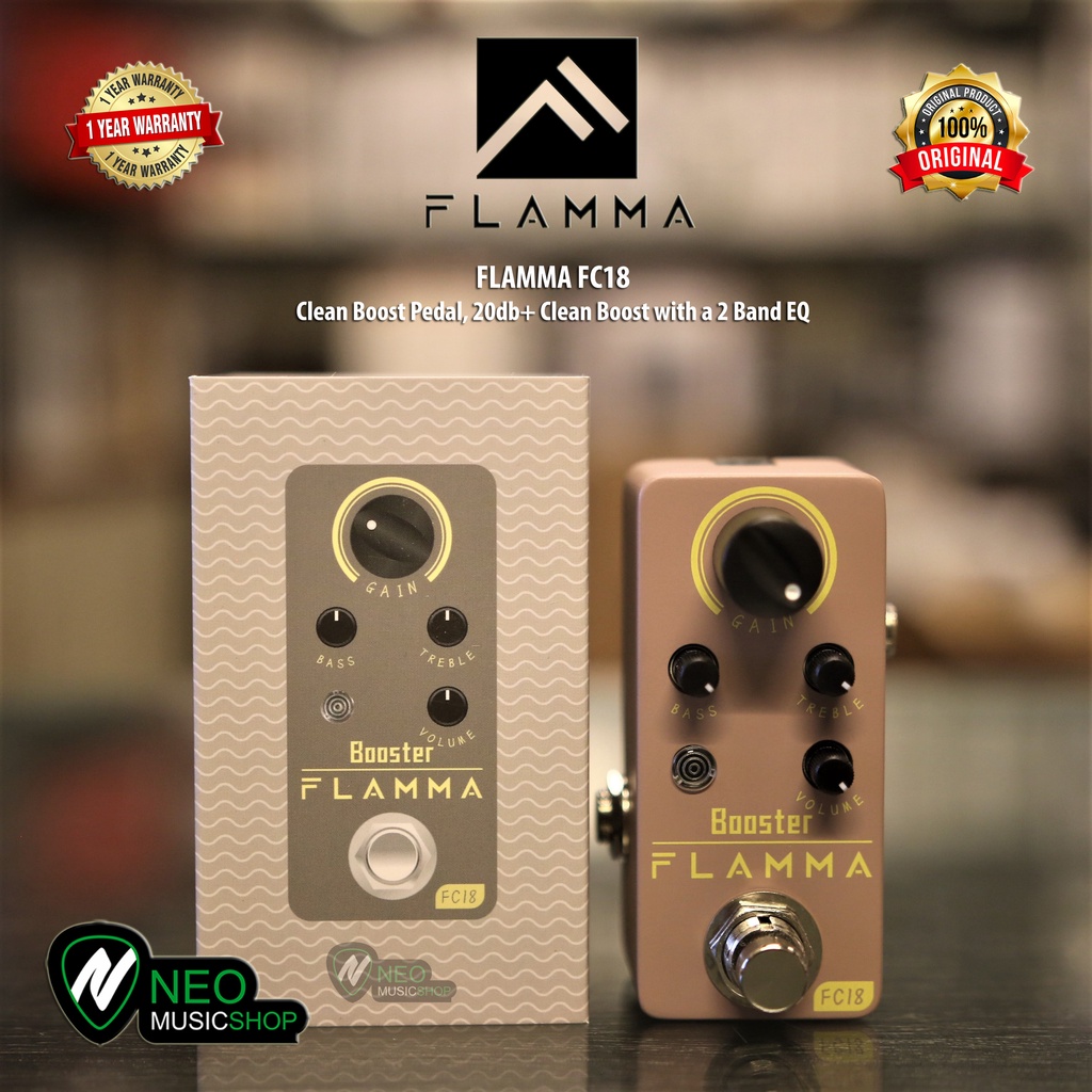 Jual FLAMMA FC18 Clean Boost Pedal, 20db+ Clean Boost with a 2 Band EQ ...