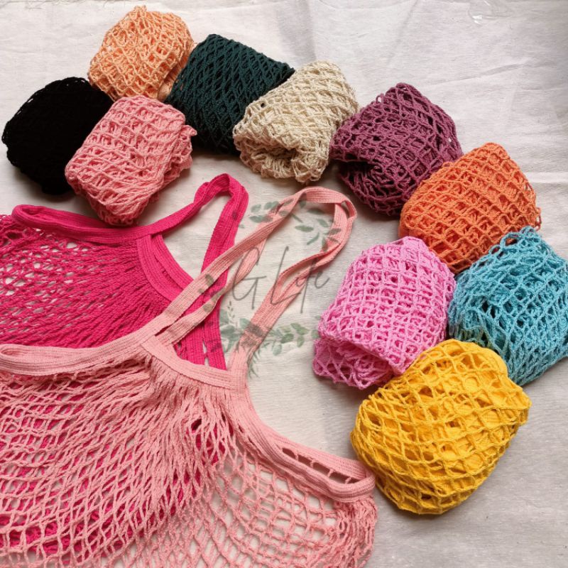 Jual Tas Belanja Jaring Katun, Tas Jaring Reusable, Tas Belanja Cotton ...