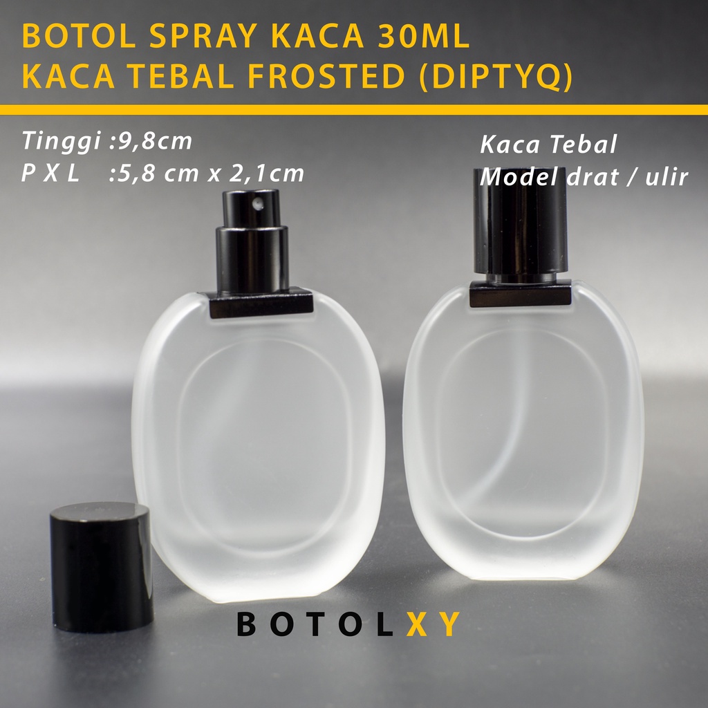 Jual Botol Parfum 30ml Spray Kaca FROSTED DOFF PUTIH Oval Isi Ulang ...