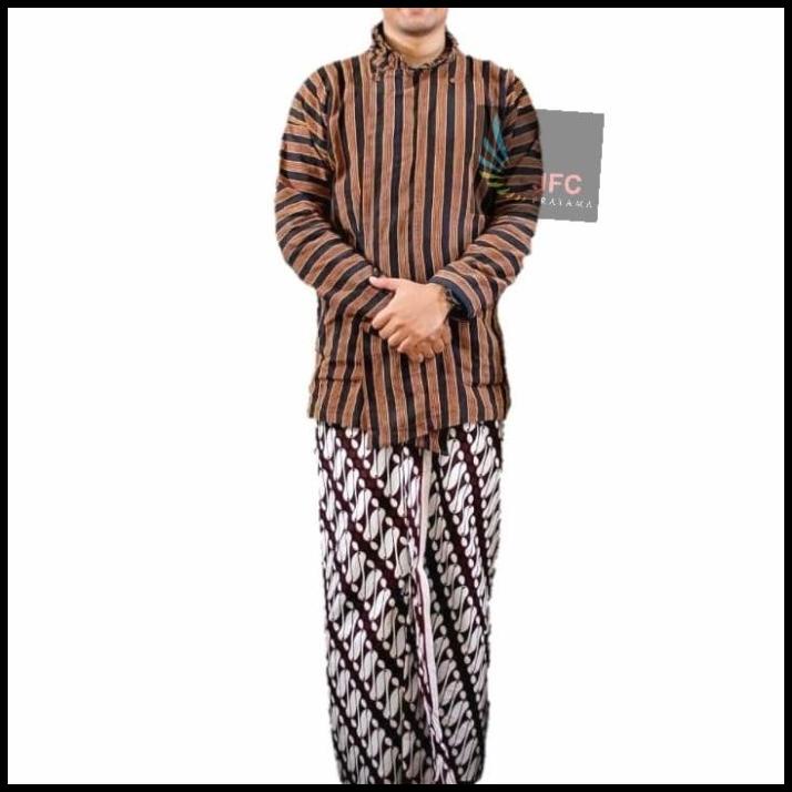 Jual Promo Baju Surjan Setelan Dewasa/Lurik/Batik Adat Jawa + Jarik ...