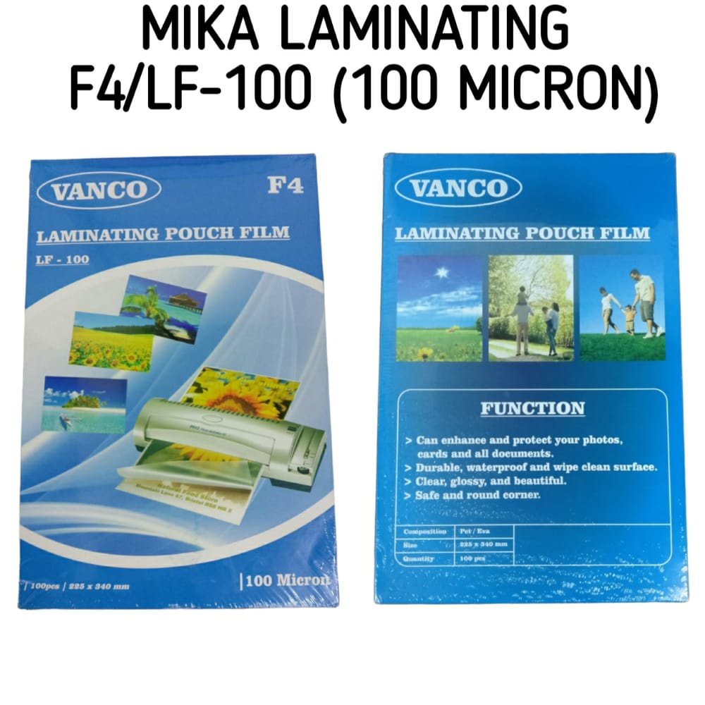 Jual VANCO FILM PELAPIS FOLIO / LAMINATING FILM ISI 100 UKURAN F4 (1 PACK) | Shopee Indonesia