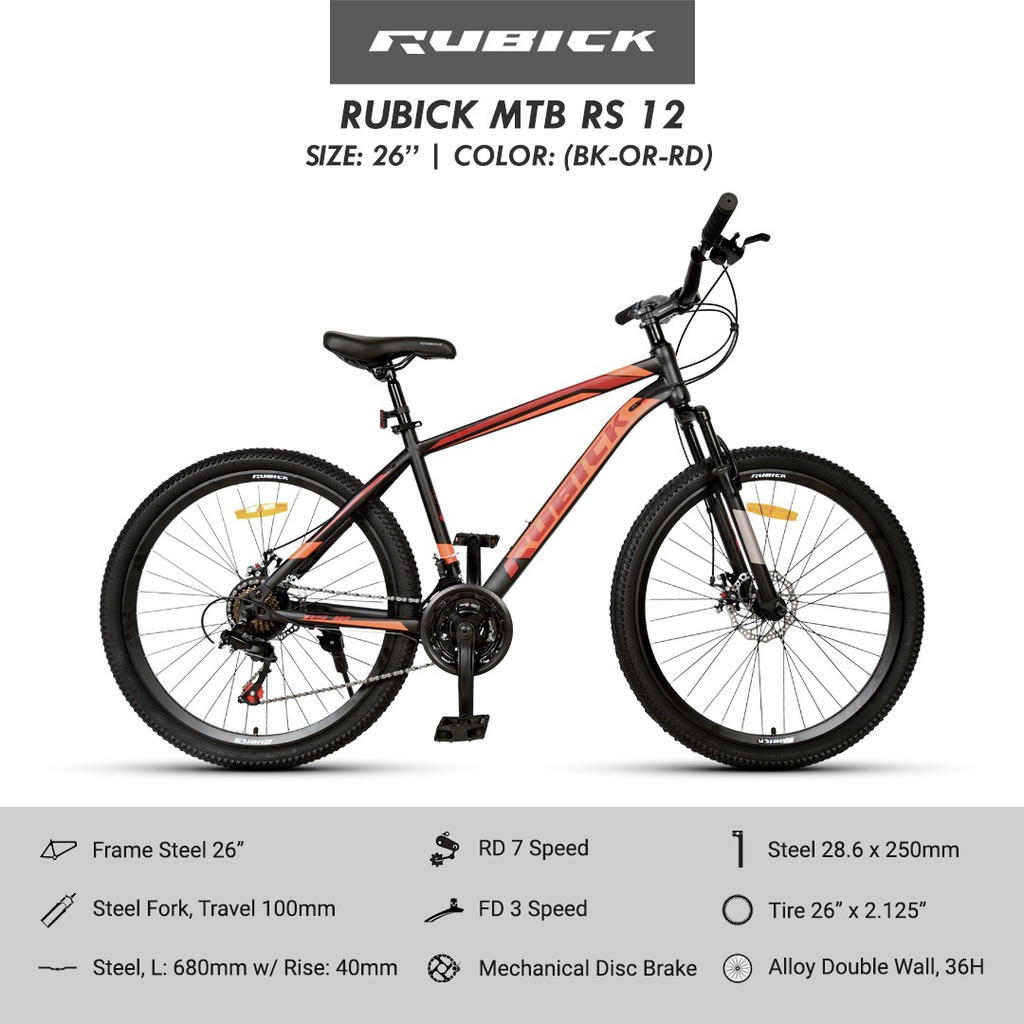Jual Sepeda MTB 20 26 inch Rubick RS 11/ RS 12 sepeda gunung dewasa ...