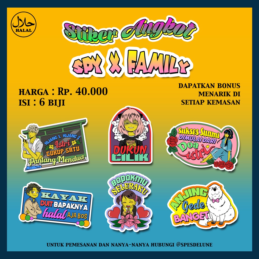 Jual Stiker Angkot Spy x Family | Shopee Indonesia